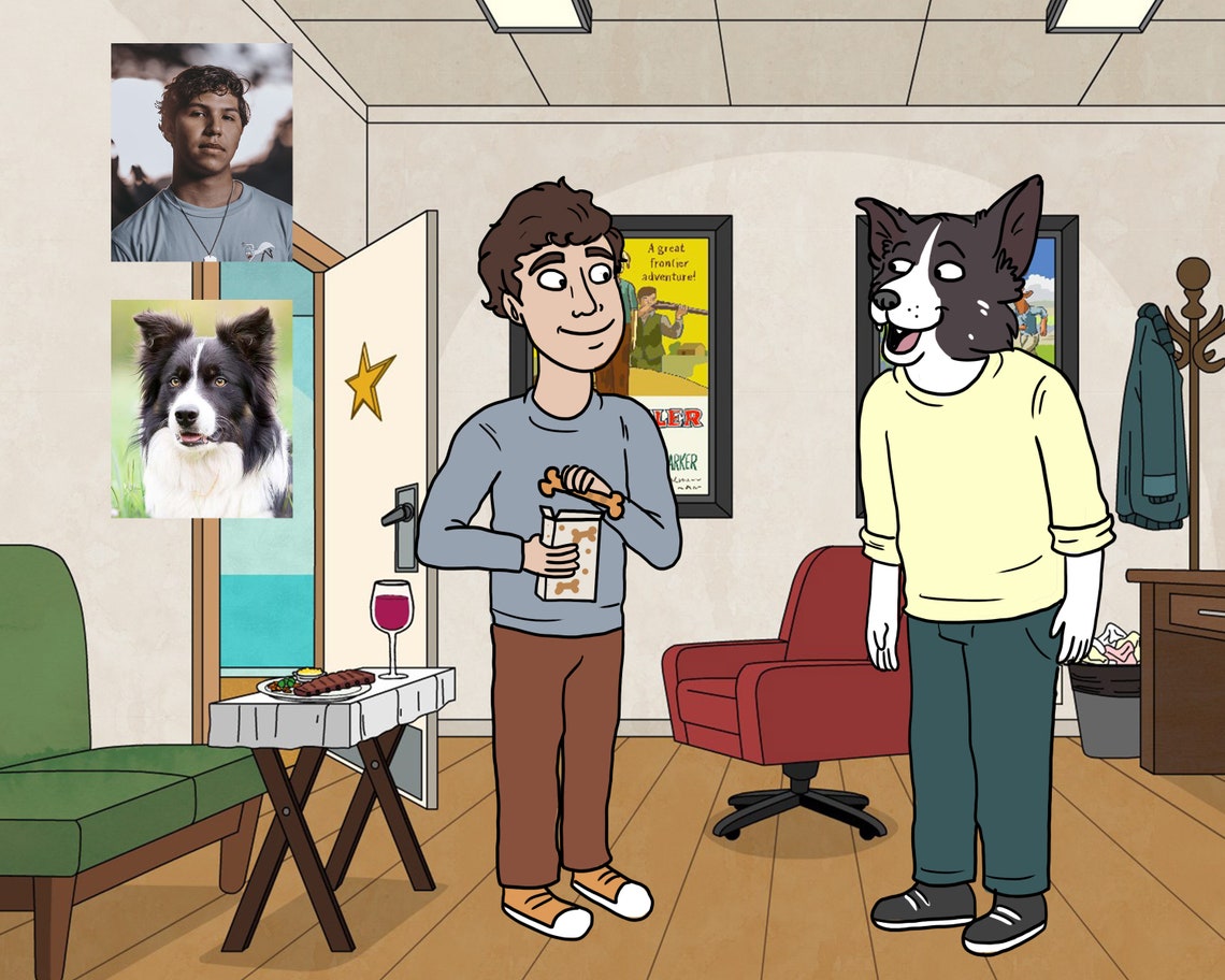 Custom Bojack Portrait Couple Portrait Customized Bojack - Etsy