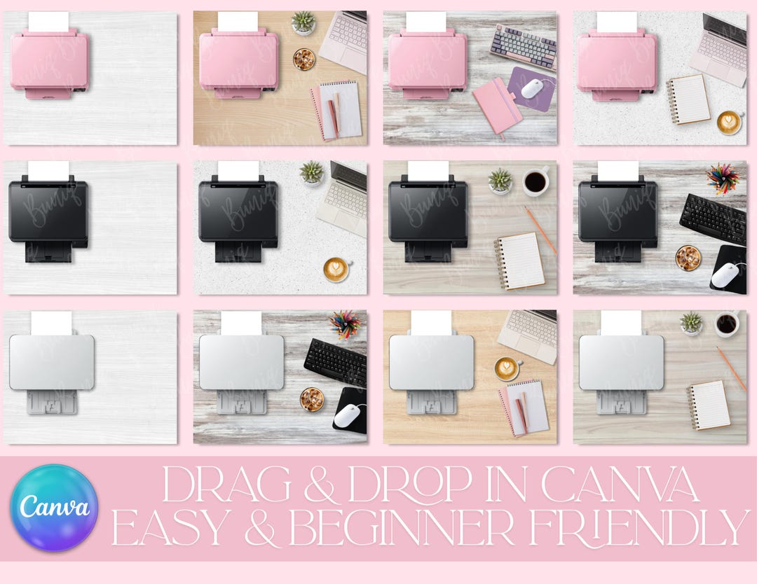 Printer Video Mockup Frames | Animated Printer Mockups | Pink, Black ...