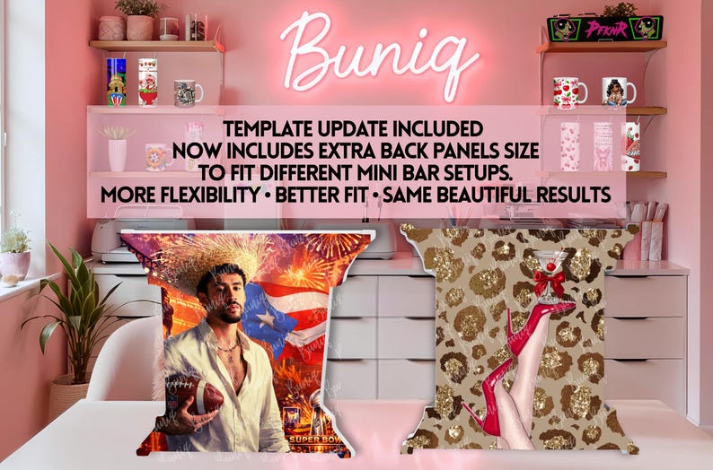 DIY Mini Bar Canva Frames | Dollar Tree Mini Bar Templates | Back Panel ...