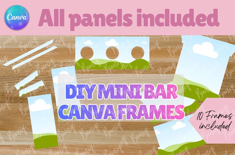 DIY Mini Bar Canva Frames | Dollar Tree Mini Bar Templates | Back Panel ...