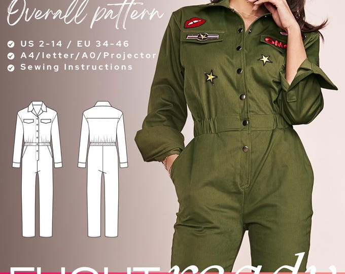 Coverall - PDF Sewing Pattern - Unisex Sizes XS-L - Etsy Canada