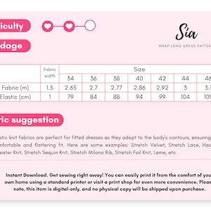 SIA Long Sleeve Wrap Dress Pattern, Maxi Dress Sewing Pattern for Women ...