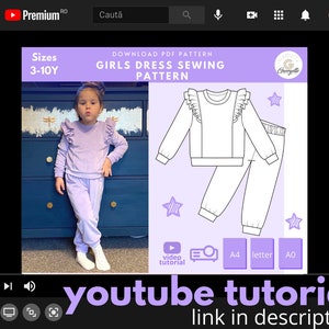 LILY Girls Sweatsuit Sewing Patterns, Toddler Tracksuit Set, Toddler ...