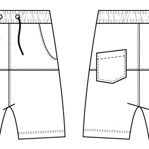 EDY DIY Men Shorts Sewing Pattern, Utility Athleisure Drop Crotch Pants ...