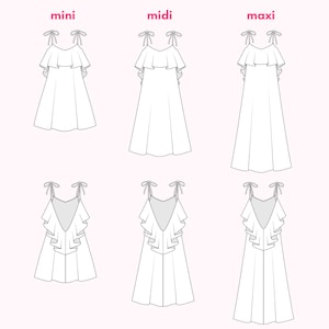 Gia DIY Slip Dress Sewing Pattern, Frilly Summer Dress Pattern, Bridal ...