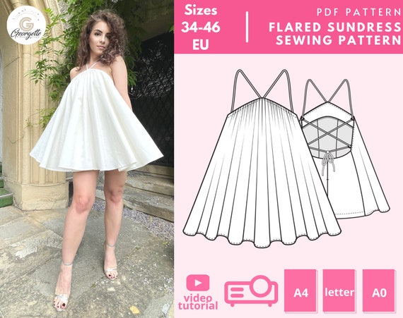 ARIS Crossover Back Straps Summer Dress Sewing Pattern for - Etsy