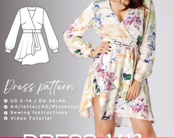 CRINA DIY Twist Front Draped Blouse Digital PDF Sewing Pattern, Knotted ...