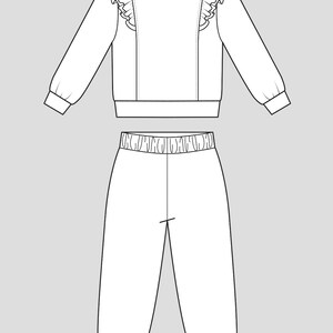 LILY Girls Sweatsuit Sewing Patterns, Toddler Tracksuit Set, Toddler ...