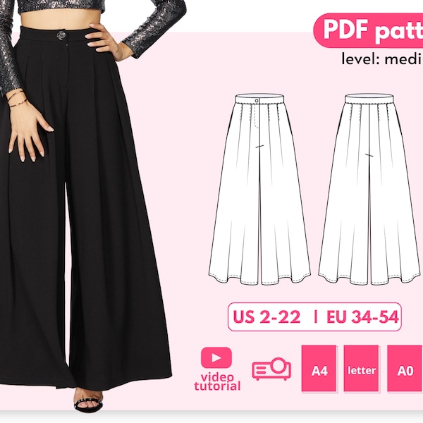Palazzo Pant Pattern - Etsy
