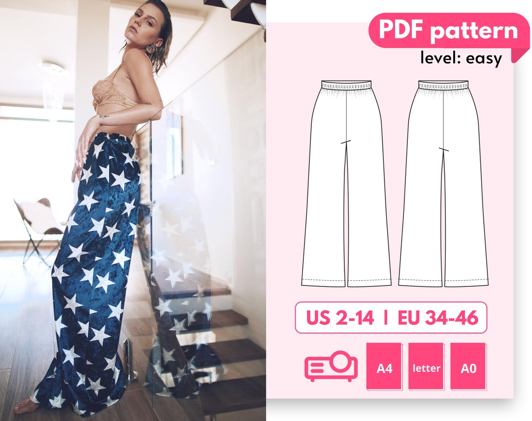 ALEXIA DIY Comfy Wide Leg Sweat Pants Pattern Pull on - Etsy