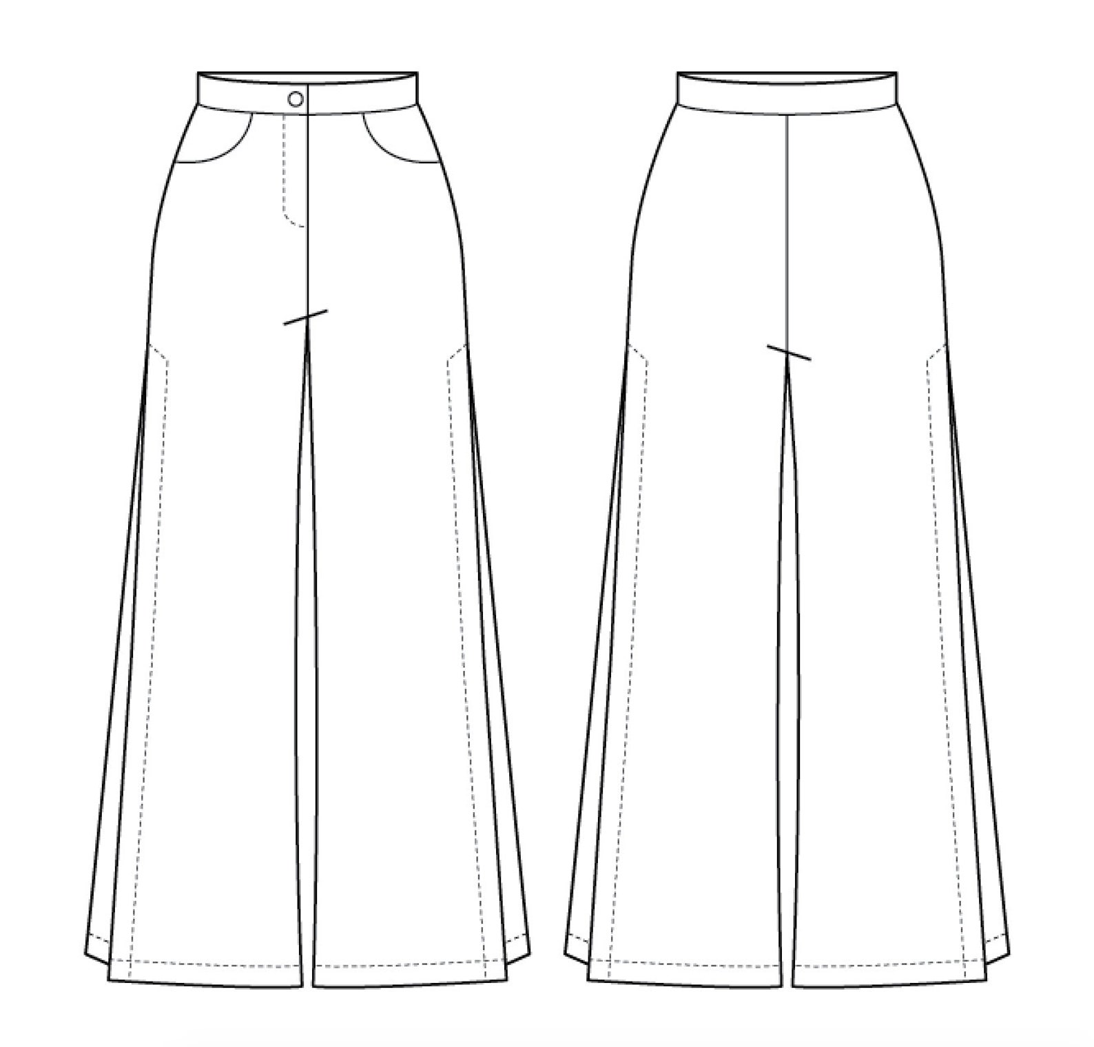 ANNE Split Side Wide Leg Pants Sewing Pattern 34 36 38 40 42 | Etsy