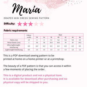 MARIA Plunged Draped Mini Dress Pattern Pdf Download - Etsy