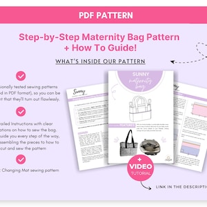Sunny Maternity Bag Sewing Pattern – PDF Diaper Bag Pattern, Large Tote ...