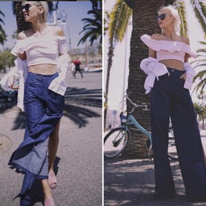 ANNE Split Side Wide Leg Pants Sewing Pattern 34 36 38 40 42 44 46 EU ...
