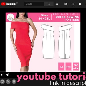 KYRA DIY Bardot off Shoulders Dress Pattern Fitted Tight - Etsy