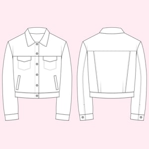 Celia DIY Jacket Sewing Pattern, Long Sleeve Oversize Denim Jacket ...
