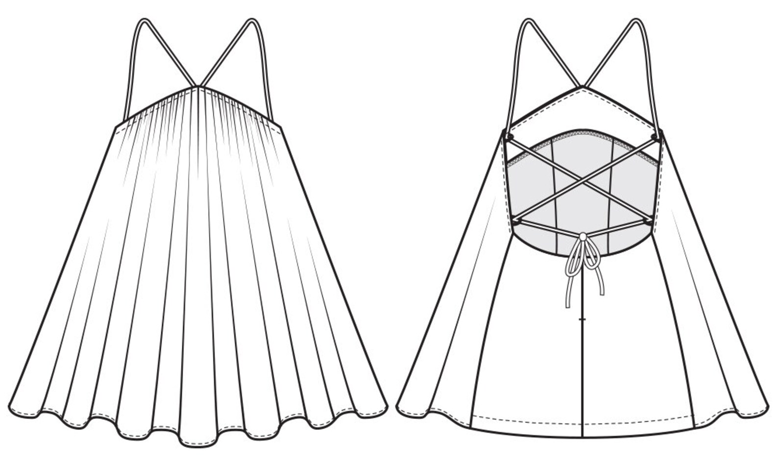 ARIS Crossover Back Straps Summer Dress Sewing Pattern for - Etsy