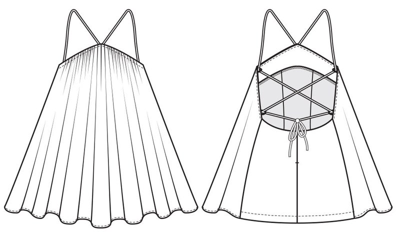 ARIS Crossover Back Straps Summer Dress Sewing Pattern for - Etsy