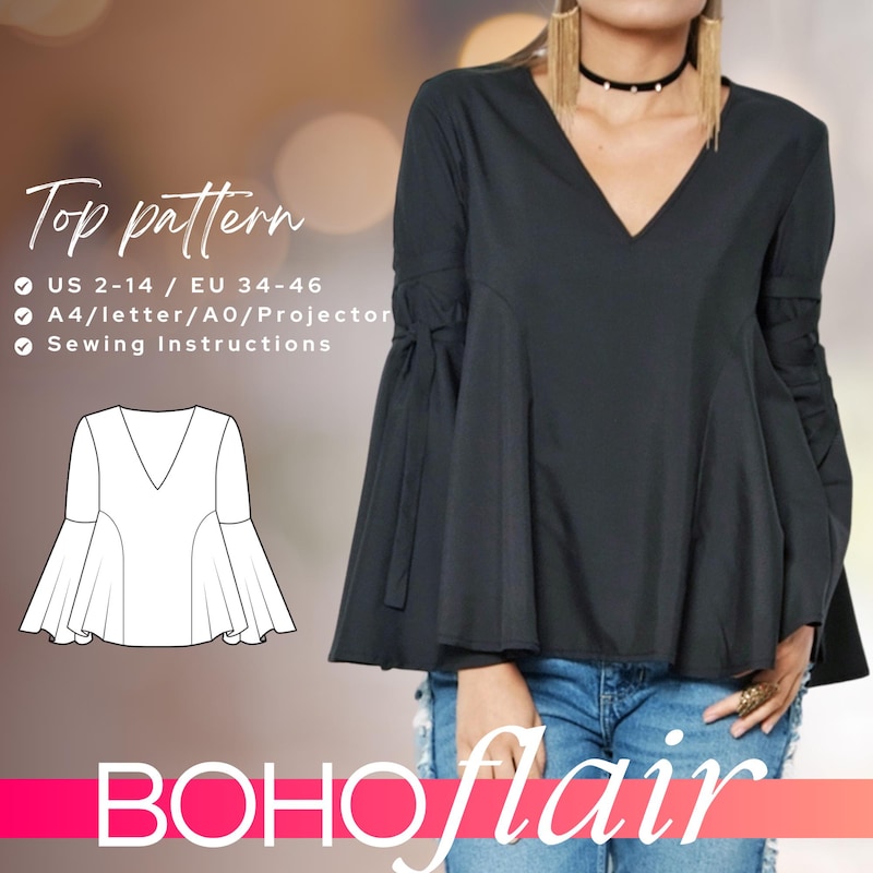 Angel Sleeve Blouse - Etsy