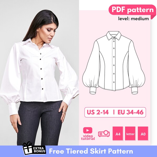 Blouse Pattern Pdf - Etsy