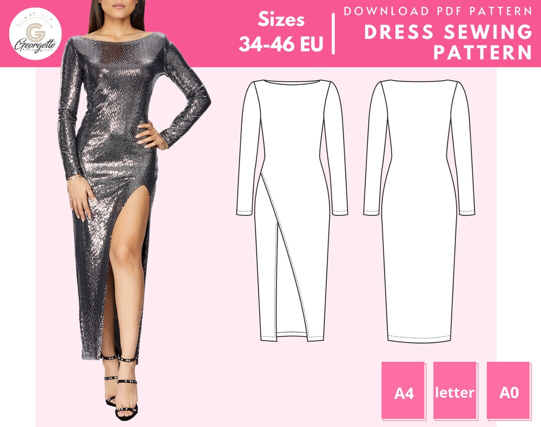 CORINA Bodycon Dress Pattern Pencil Dress Sewing Pattern - Etsy