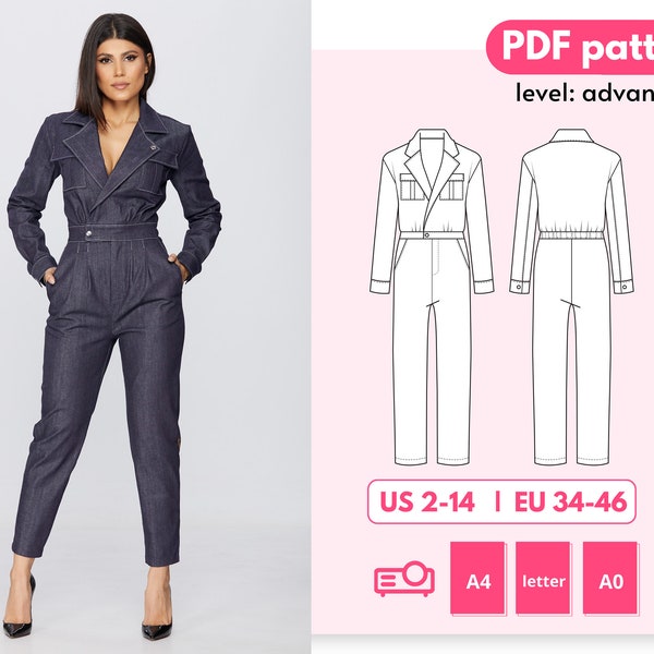 Jumpsuit Pattern Pdf - Etsy