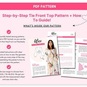 ALICE Crop Top Sewing Pattern With Bishop Sleeve 34 54 EU PDF A4 Letter ...