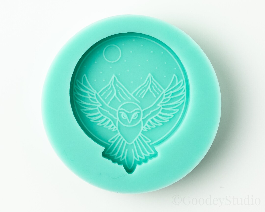 Owl Flying at Night Mold, Silicone Mold for Resin, 6mm Casting Mold ...