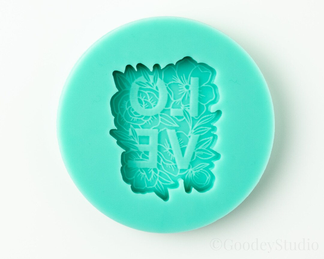 Floral Love Word Mold, Love Mold, Silicone Mold for Resin, 6mm Casting ...
