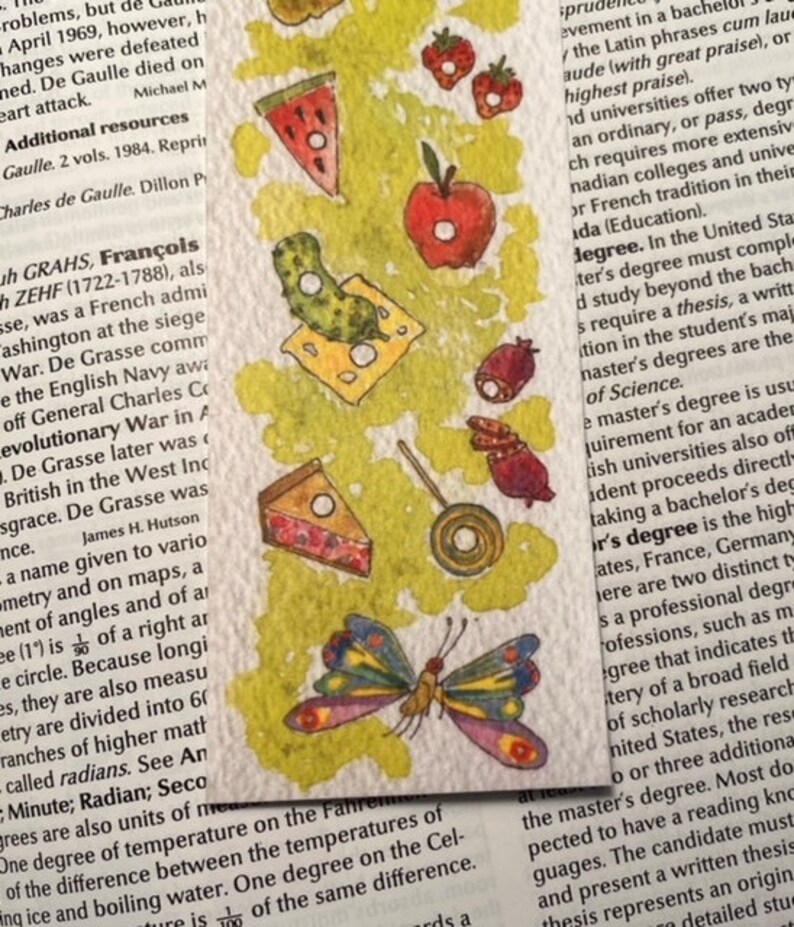 The Very Hungry Caterpillar Original Watercolor Bookmark - Etsy