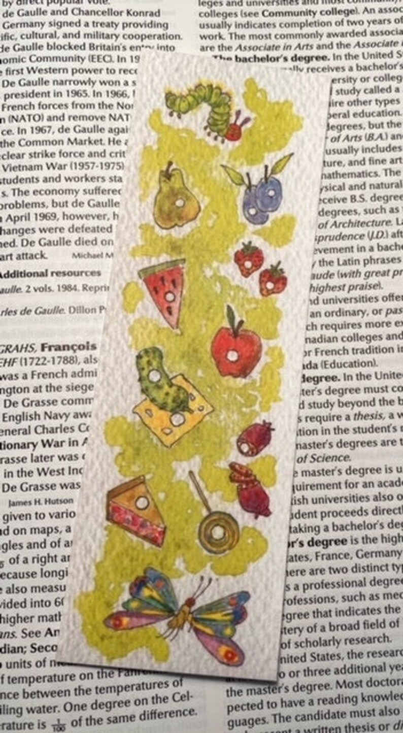 The Very Hungry Caterpillar Original Watercolor Bookmark | Etsy UK