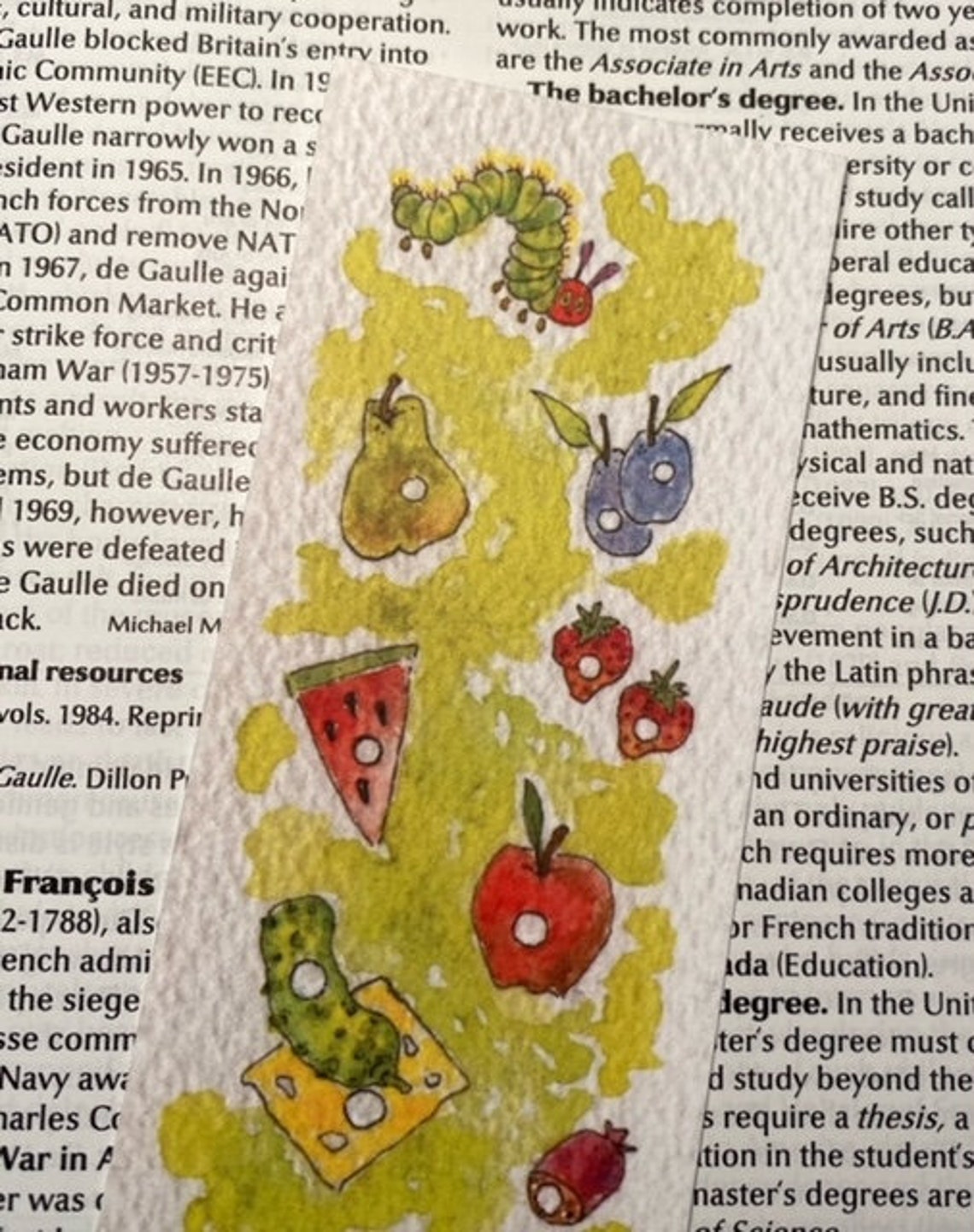 The Very Hungry Caterpillar Original Watercolor Bookmark - Etsy