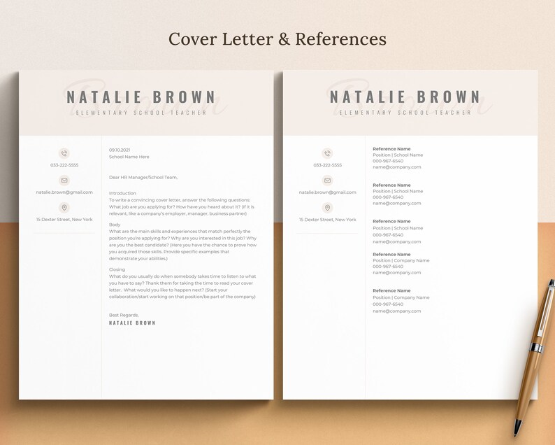 Teaching Resume for Word, Mac Pages, Google Docs Resume Template, CV ...