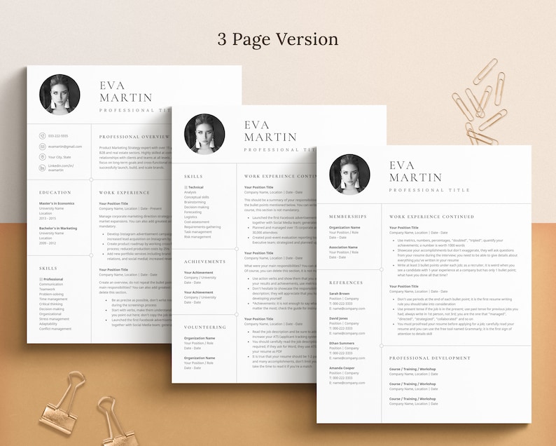CV Word With Photo, Resume With Picture, Professional Resume Template ...