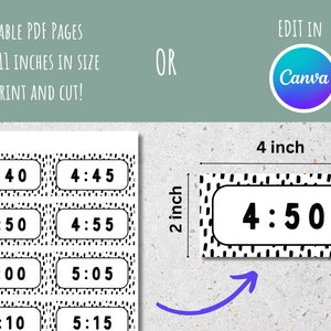 Printable Time Table Cards, School and Classroom Decor, Visual Daily ...