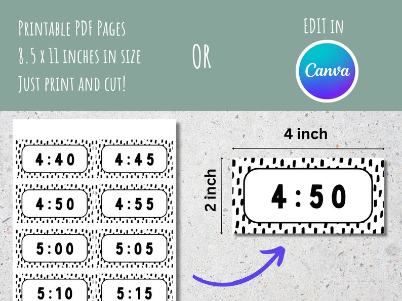 Printable Time Table Cards, School and Classroom Decor, Visual Daily ...