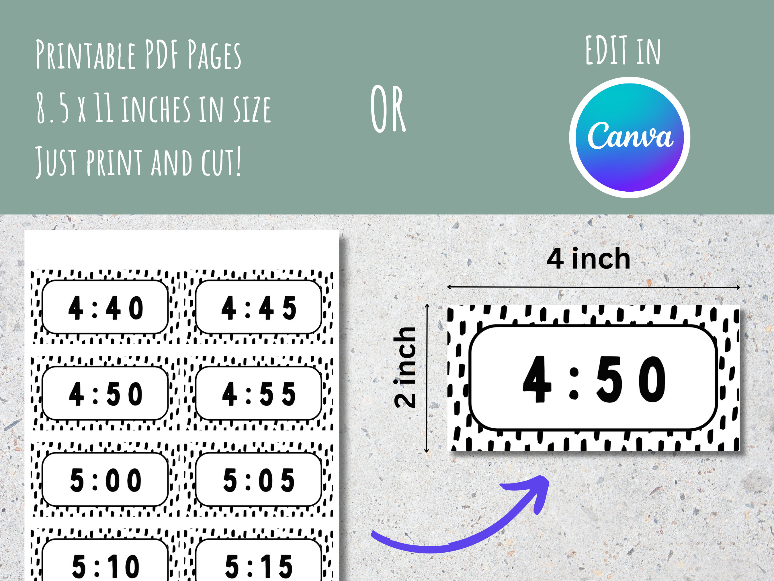 Printable Time Table Cards, School and Classroom Decor, Visual Daily ...