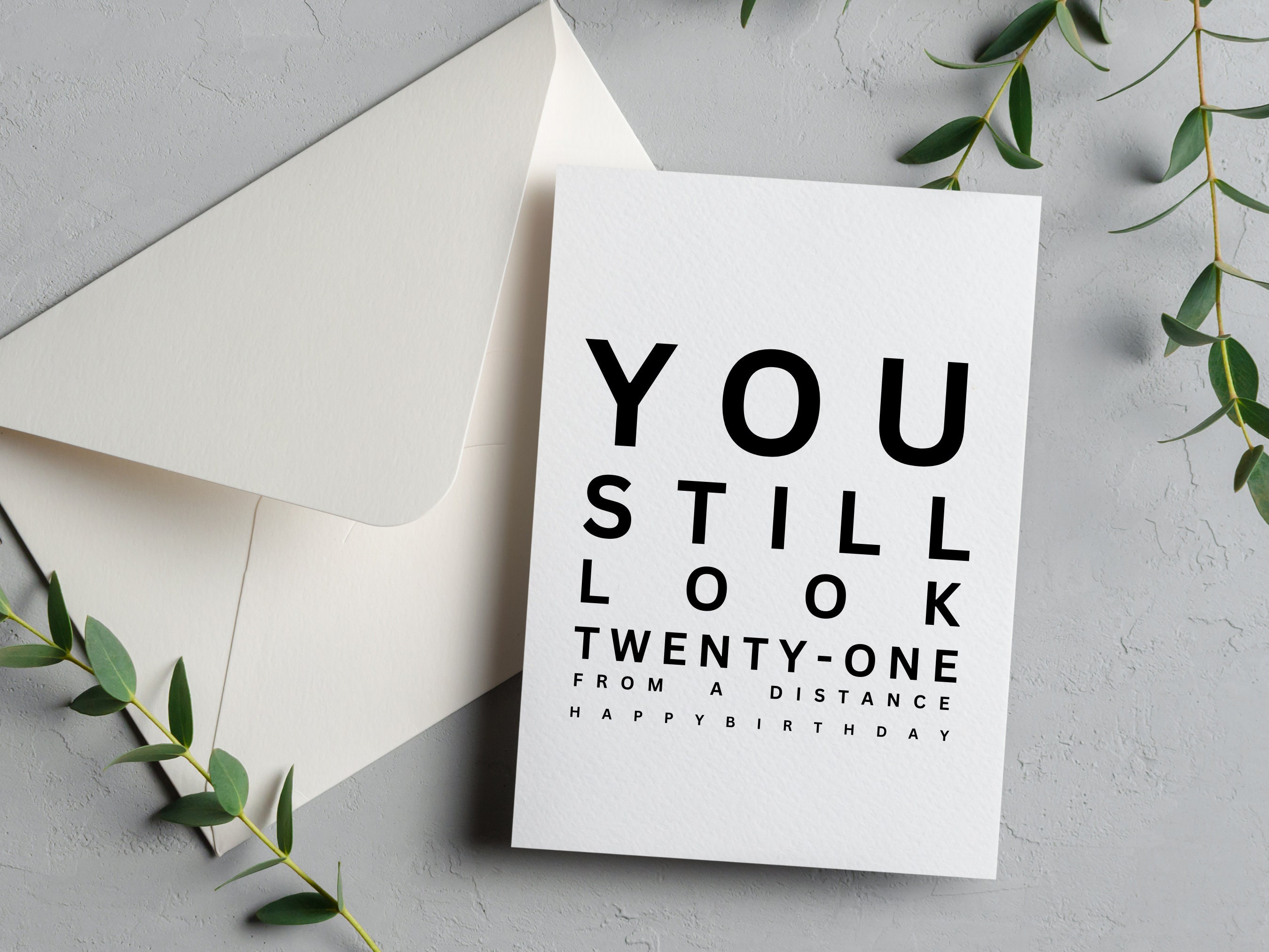 Printable Birthday Card, You Still Look 21 From a Distance Sarcastic ...