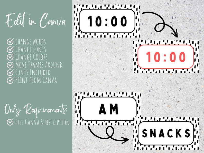 Printable Time Table Cards, School and Classroom Decor, Visual Daily ...
