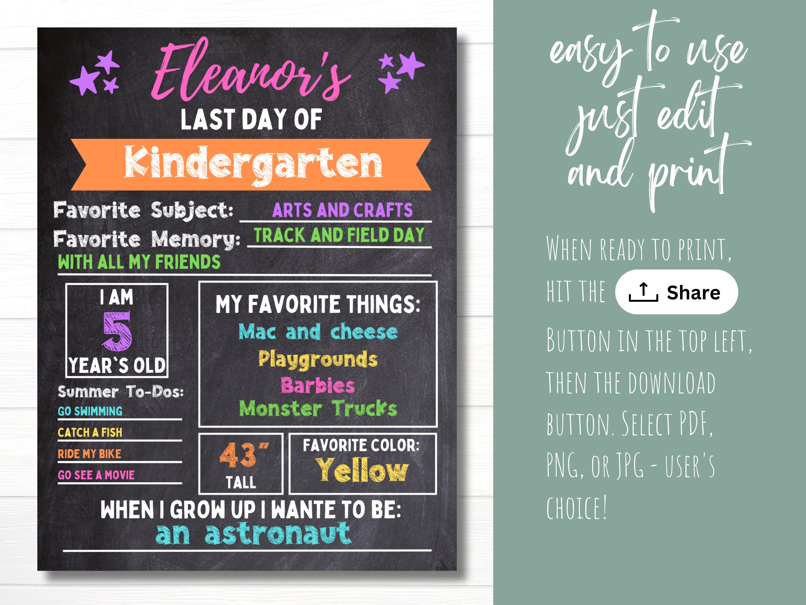 First Day of School Editable Sign, Back to School Printable, Last Day ...