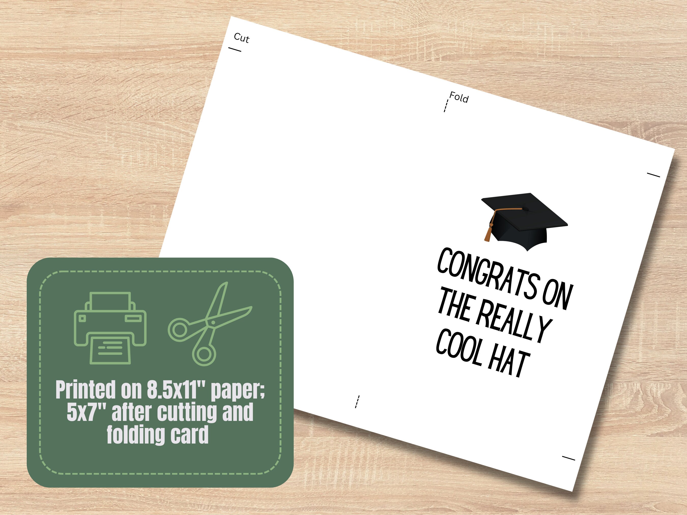 Printable Graduation Card, Congrats on the Really Cool Hat, High School ...