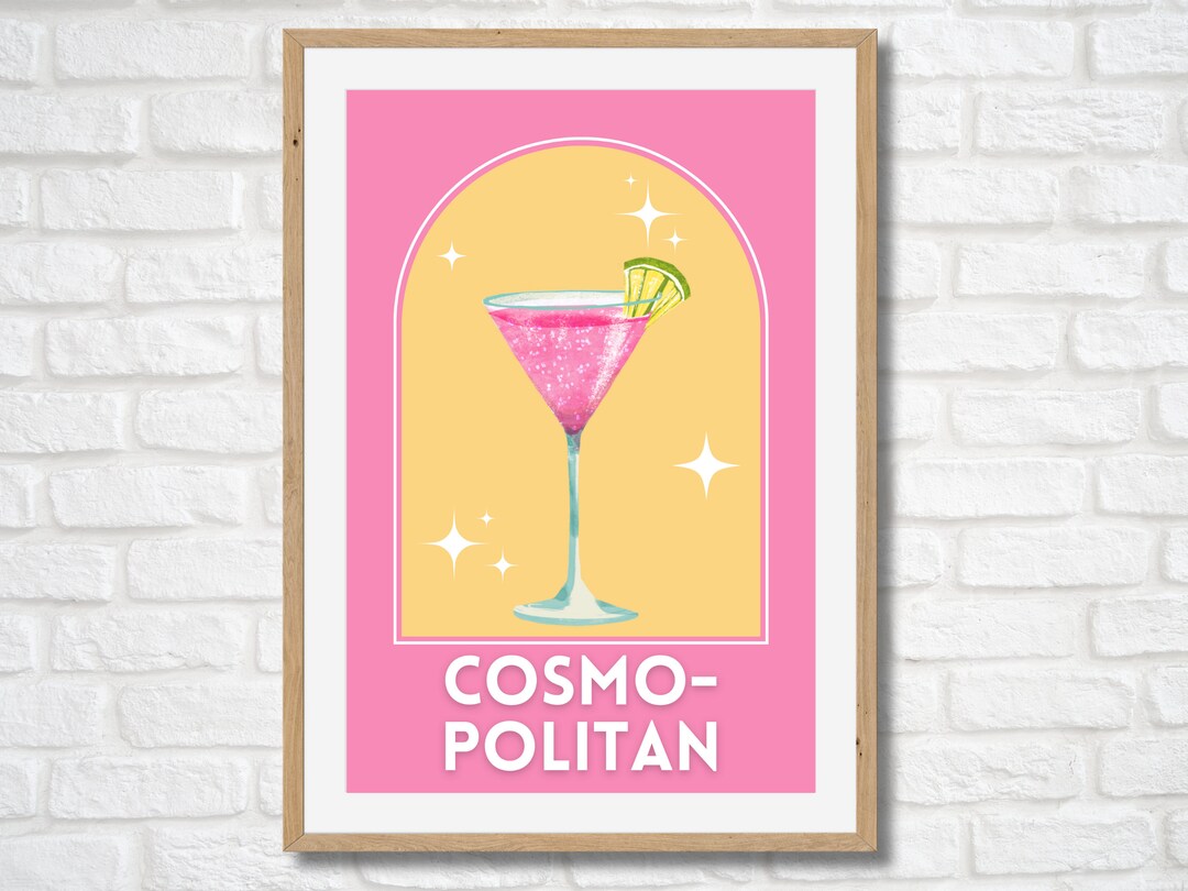 Cosmopolitan Cocktail Printable, Cosmo Pink Classic Cocktail Print ...