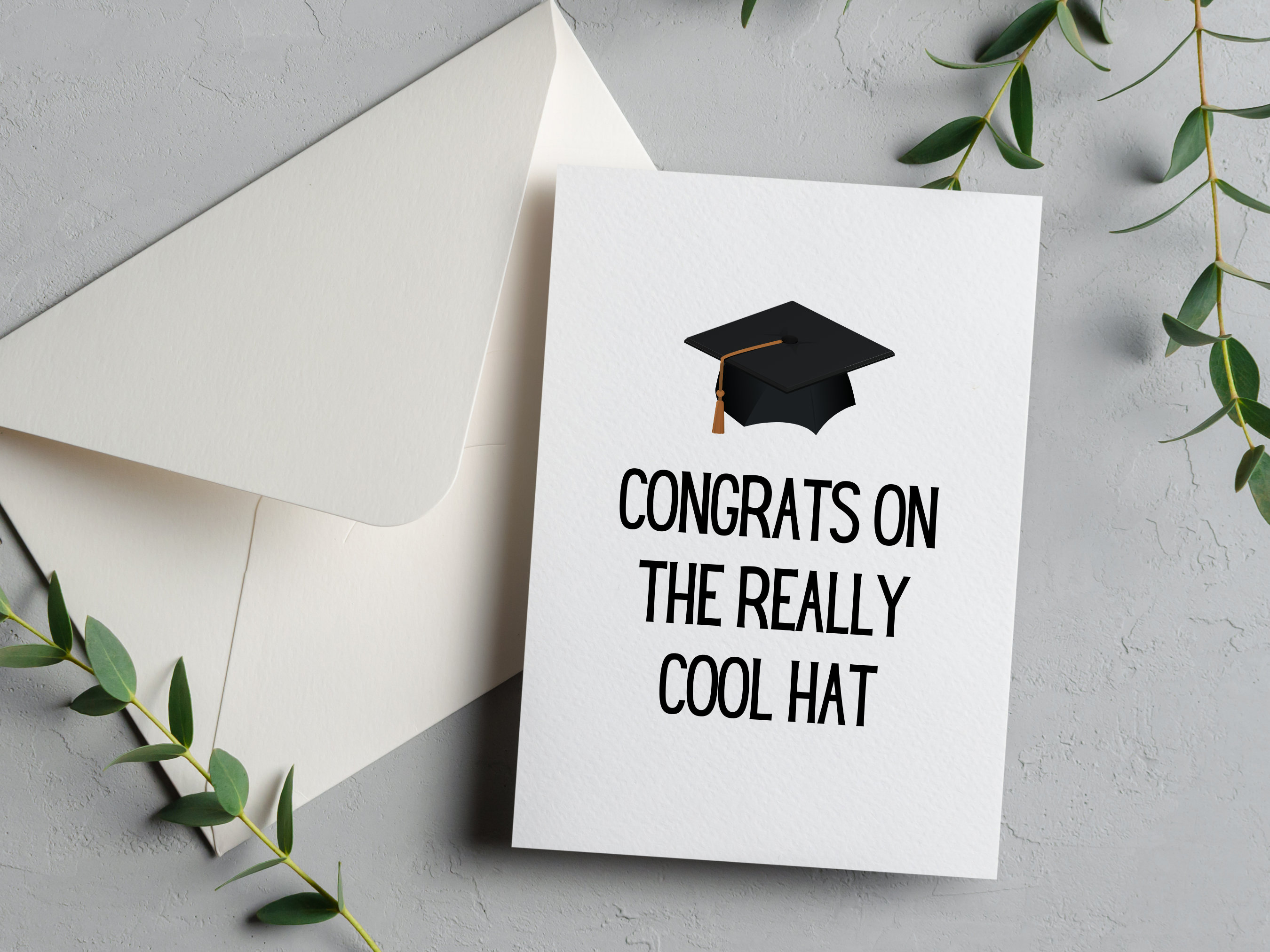 Printable Graduation Card, Congrats on the Really Cool Hat, High School ...