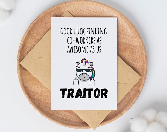 Later Traitor, Funny Leaving Card, Going to Miss You, Congratulations ...