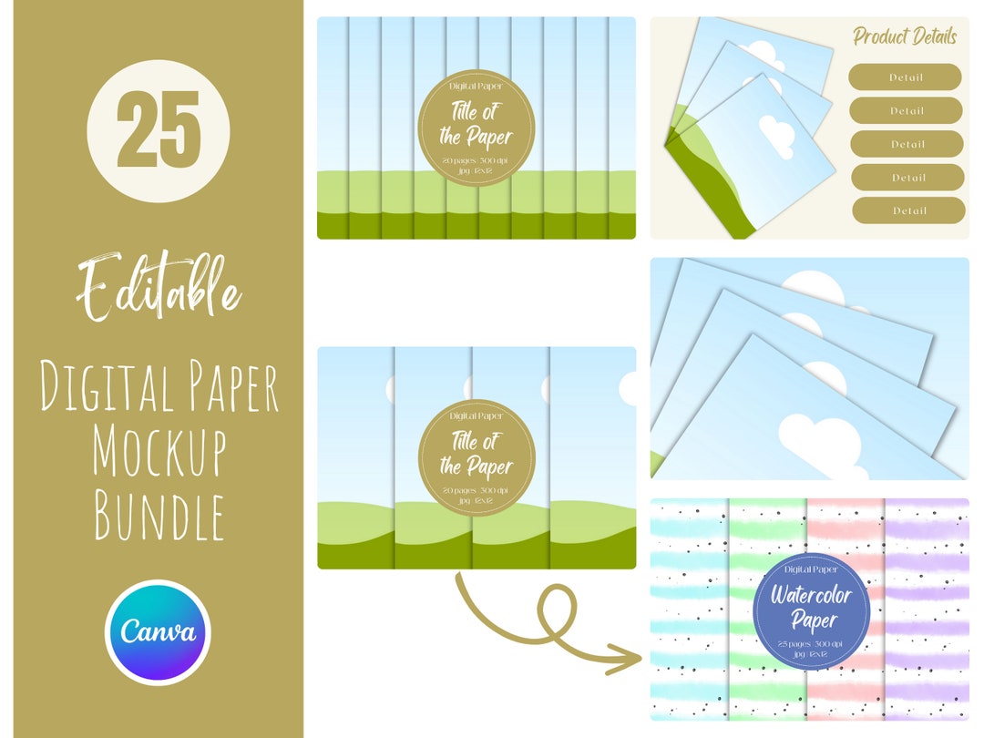 Editable Digital Paper Canva Template | Etsy Listing Mockup | Canva ...