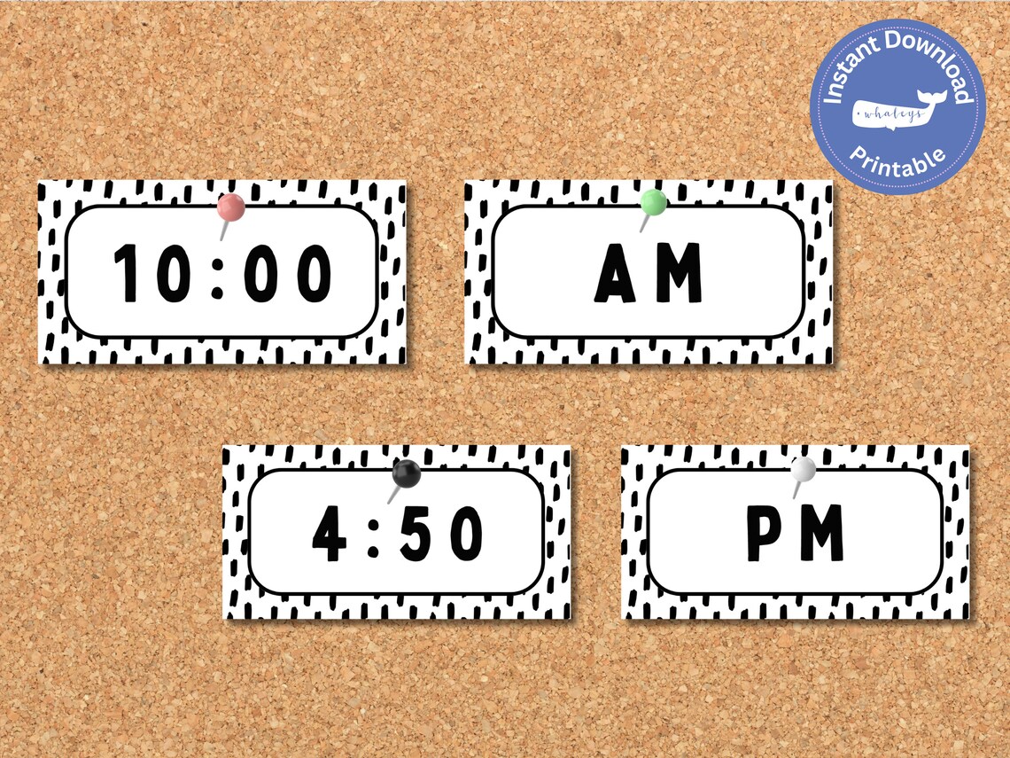 Printable Time Table Cards, School and Classroom Decor, Visual Daily ...