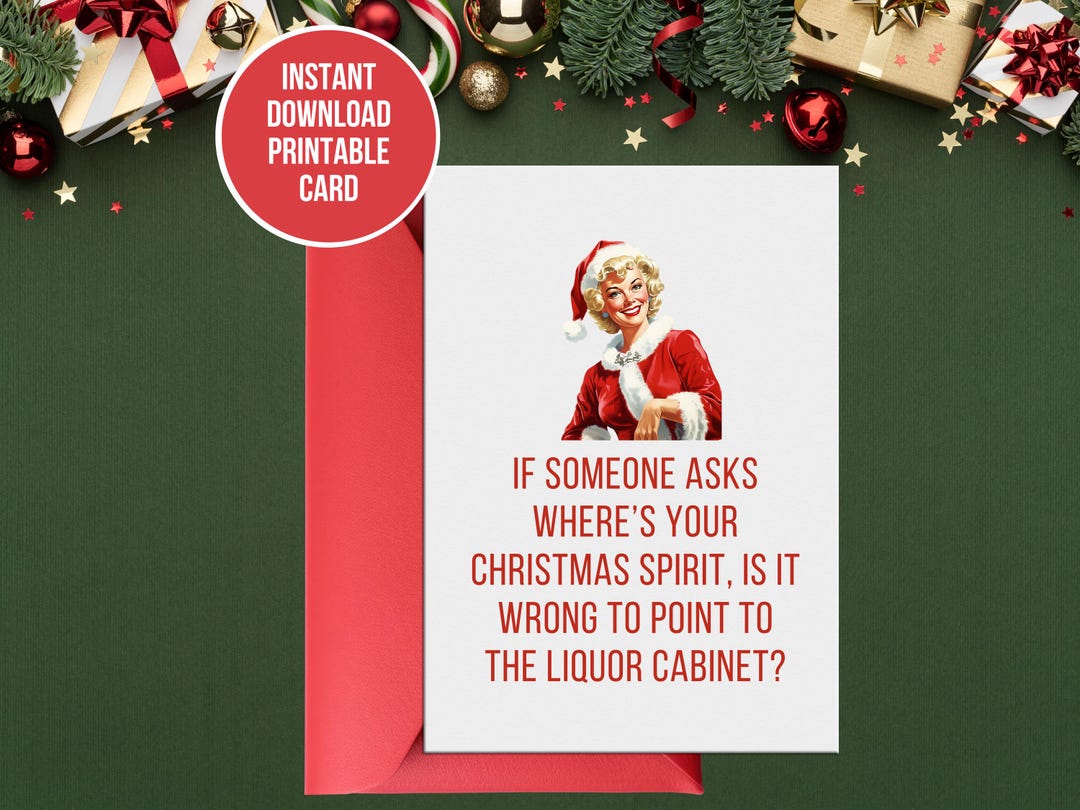 Printable Christmas Card Gift Funny Christmas | Sarcastic Christmas ...