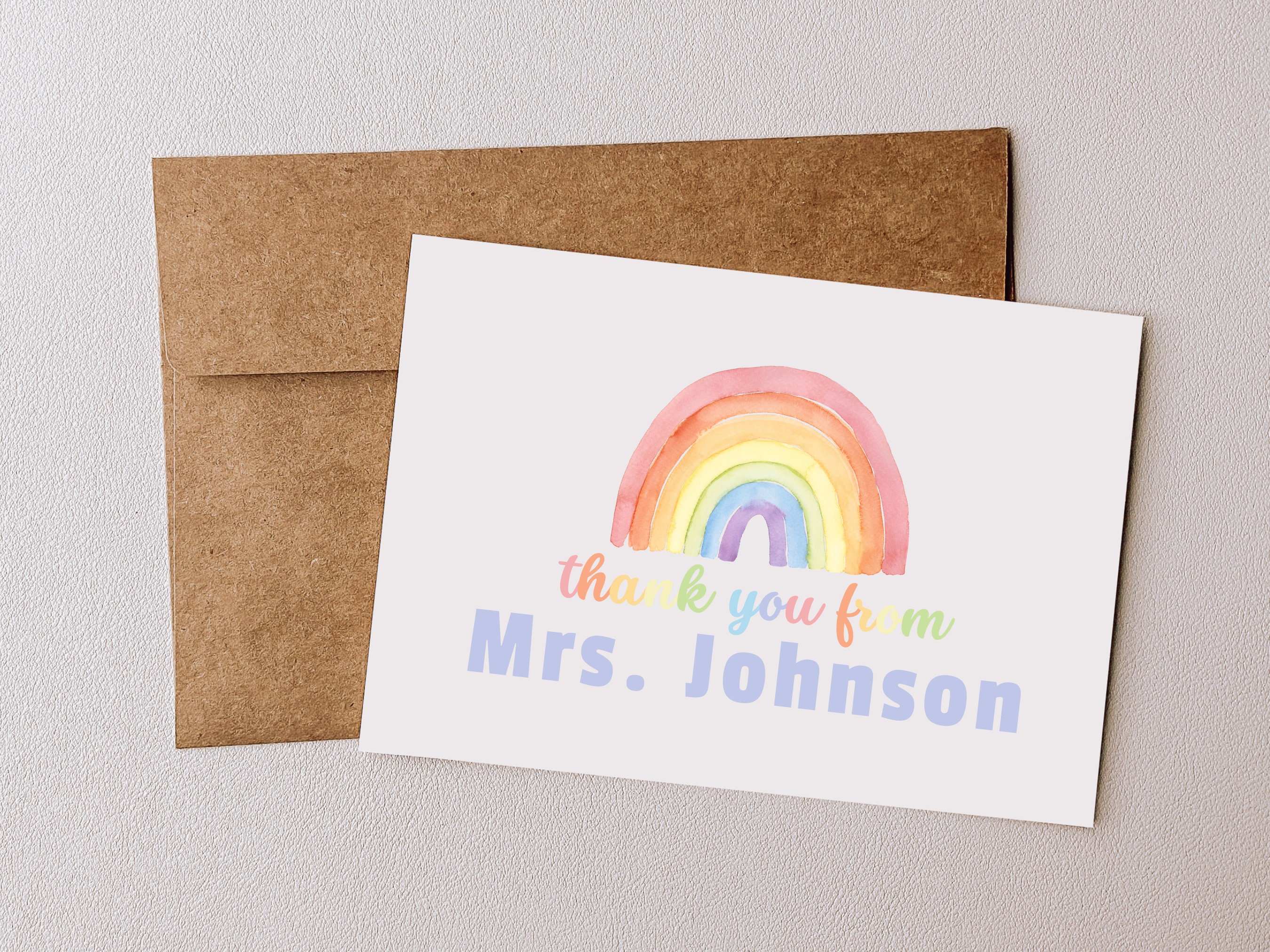 Personalized Teacher Thank You Card, Editable and Printable Thank You ...