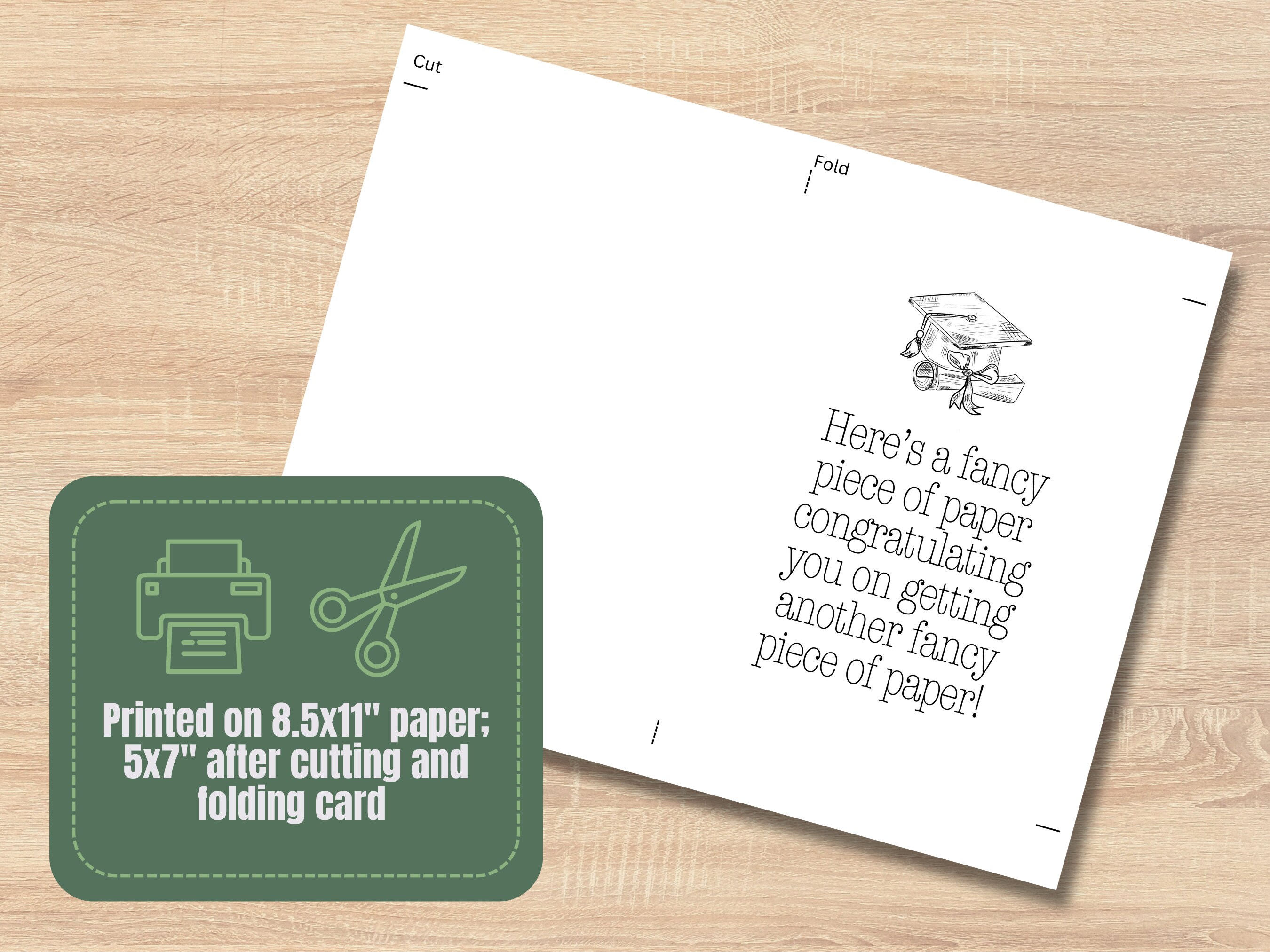 Printable Graduation Card, Fancy Piece of Paper, Diploma, High School ...