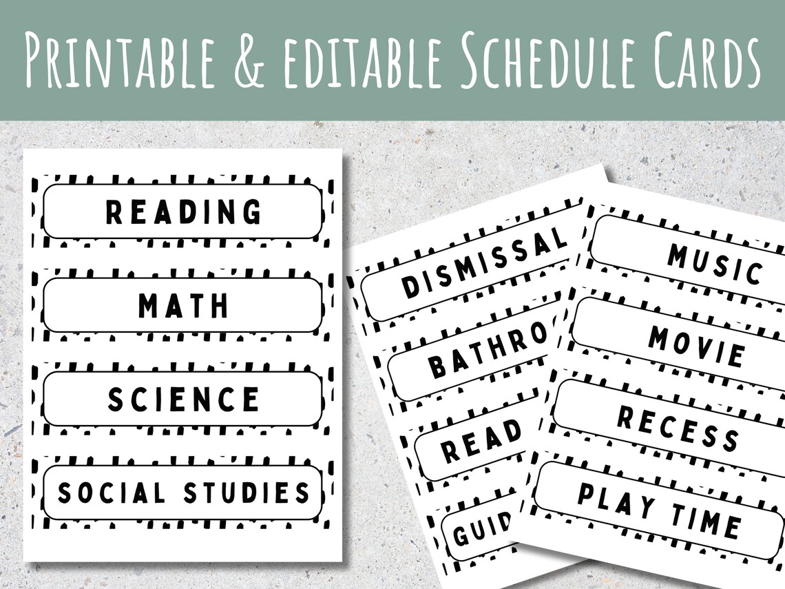 Printable Schedule Cards, School and Classroom Decor, Visual Daily ...